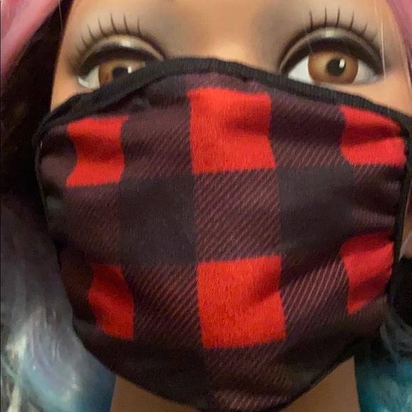 Accessories | Face Mask Kids Black And Red Buffalo Check | Poshmark